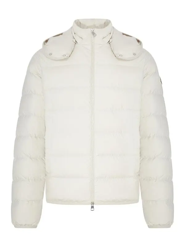 Moncler Montbrocq Short Down Jacket With Hood - Cream