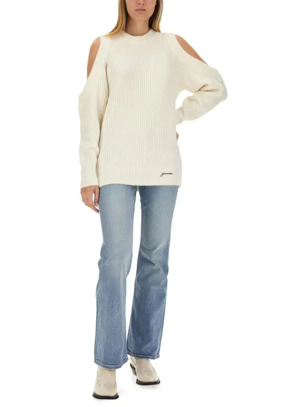 GANNI Logo Jersey - White