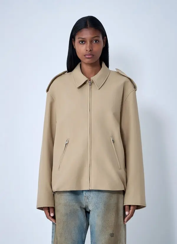 Acne Studios Cotton Satin Jacket - Cream