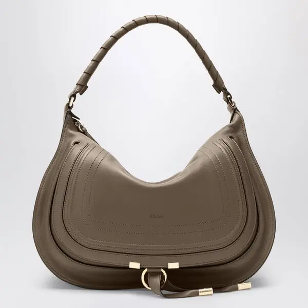 Chloé Taupe Marcie Shoulder Bag In Leather - Brown