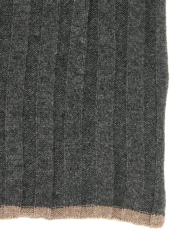 Brunello Cucinelli Ribbed Cashmere Knit Scarf