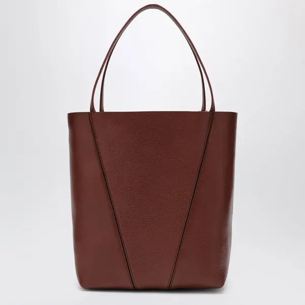Chloé Grained Calf Leather Spin Tote Bag - Brown