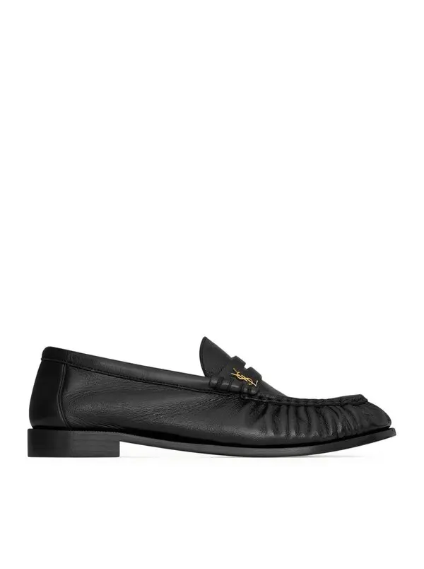 Saint Laurent Le Loafer Soft Moccasins In Polished Leather - Black