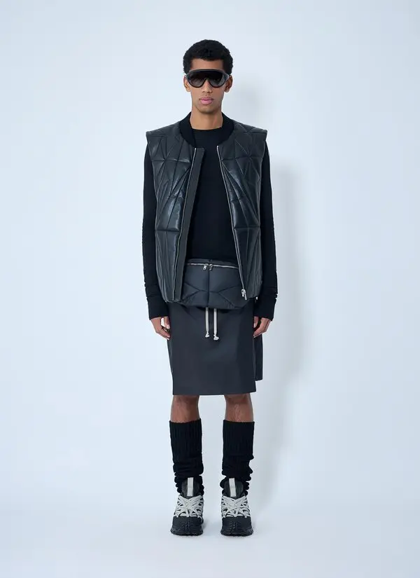 Moncler Geocamo Flight Leather Hooded Gilet