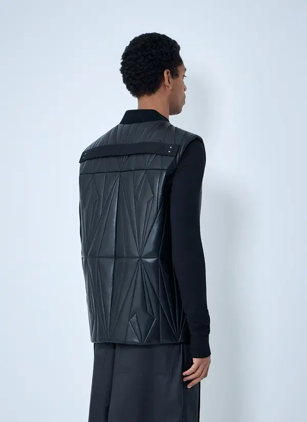 Moncler Geocamo Flight Leather Hooded Gilet