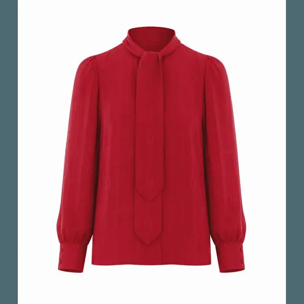 Gucci Interlocking G Chain Silk Jacquard Shirt - Red