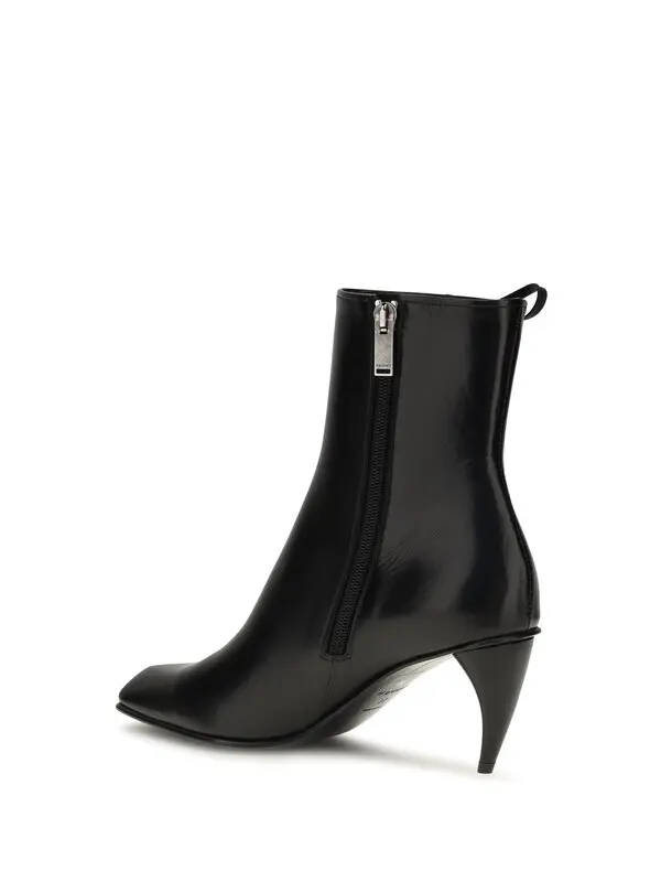 Alexander McQueen Curved-heel Ankle Boots With Side Lacing