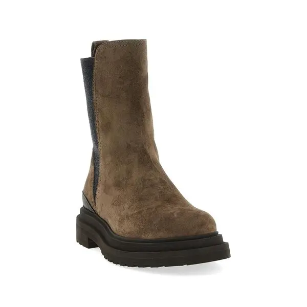 Brunello Cucinelli Suede Chelsea Boots - Brown