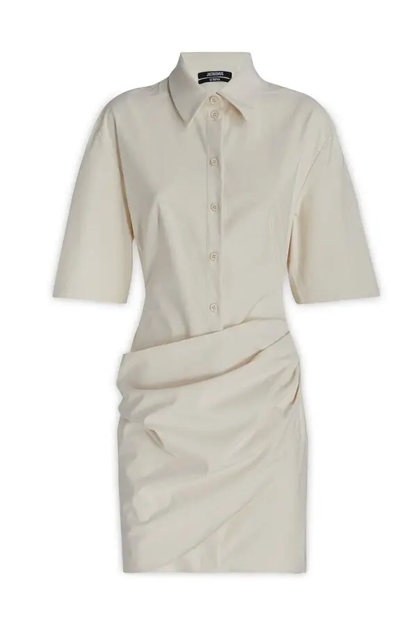 Jacquemus Collared Ruched Mini Dress - Multicolor