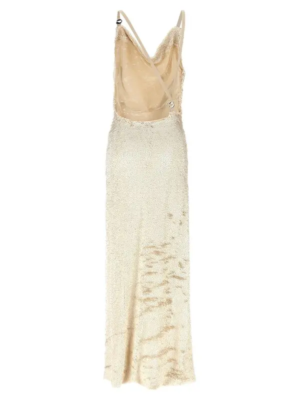 Coperni Sequin Long Dress - Cream