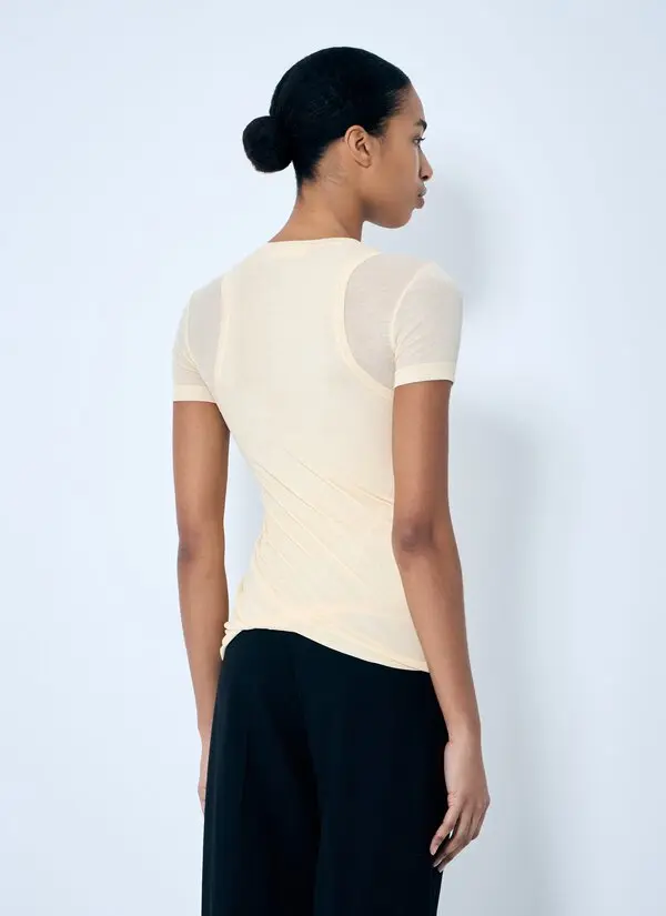 JIL SANDER Layered Cotton T-shirt - Cream