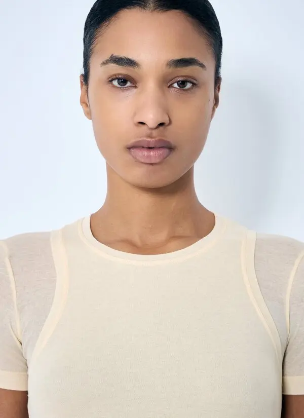 JIL SANDER Layered Cotton T-shirt - Cream