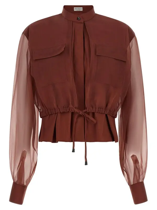 Brunello Cucinelli Silk Sleeves Blouse