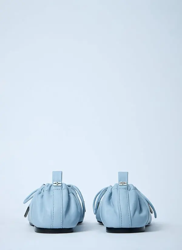 GANNI Eyelets Lace Up Ballerina - Blue