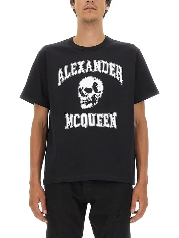 Alexander McQueen Skull Logo T-shirt - Black