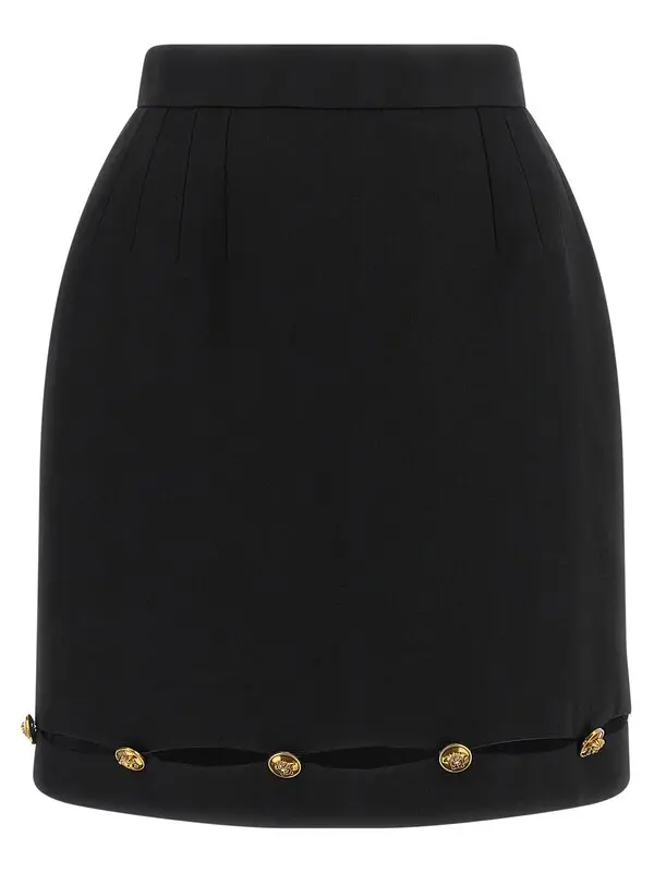 Versace Grain De Poudre Wool Skirt - Black