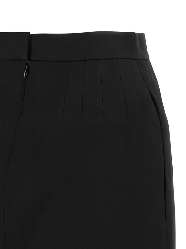 Versace Grain De Poudre Wool Skirt