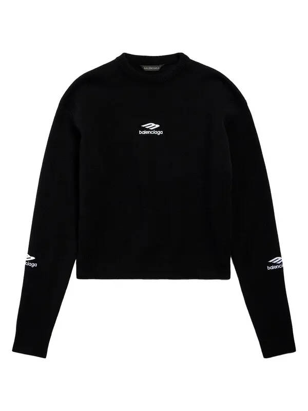 Balenciaga Wool Knitted Ski Crewneck - Black