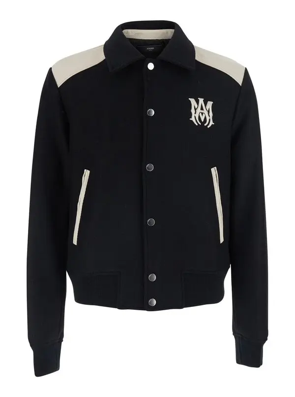 Amiri Wool Blend Jacket With Classic Collar - Multicolor