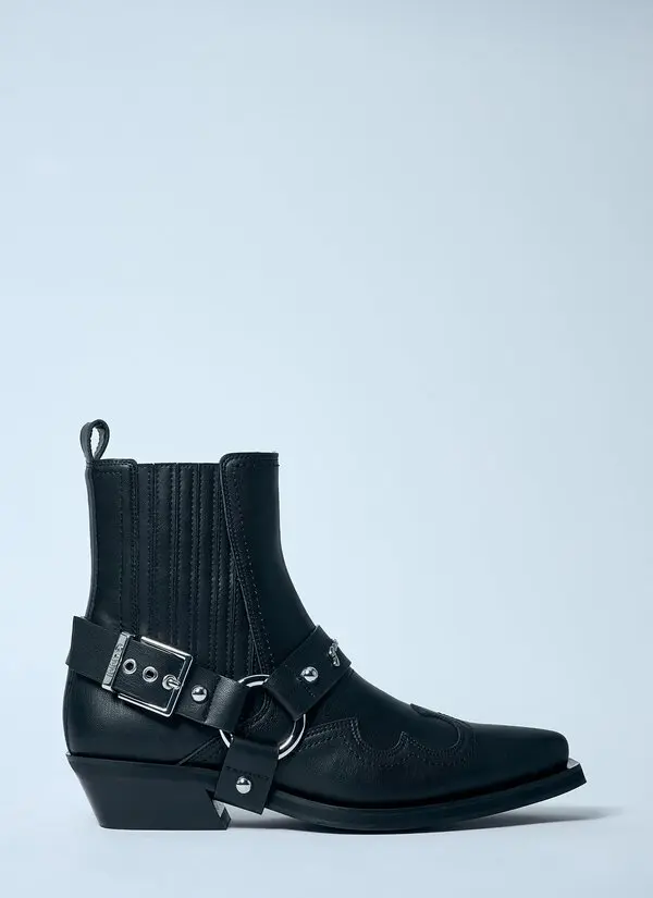 GANNI Low-cut Western Chelsea Boots - Black