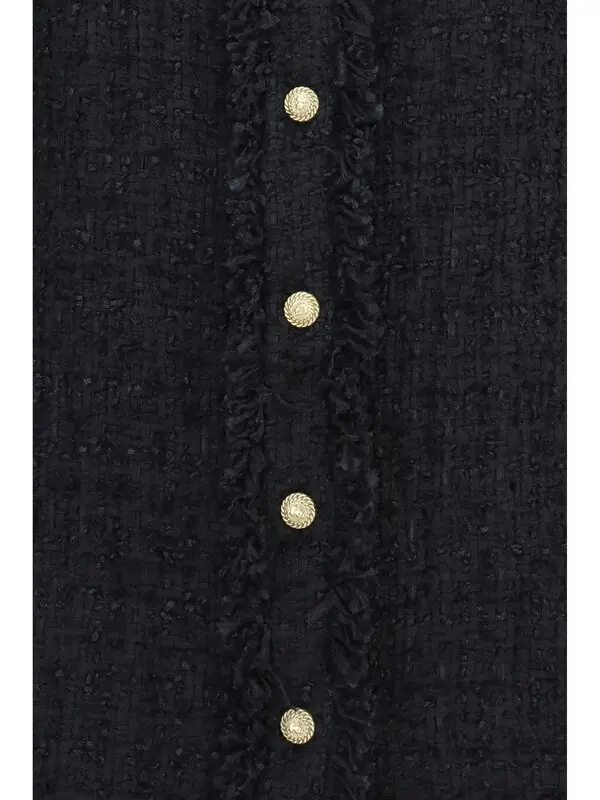 Balmain Tweed Shirt - Black