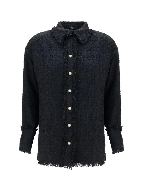 Balmain Tweed Shirt - Black