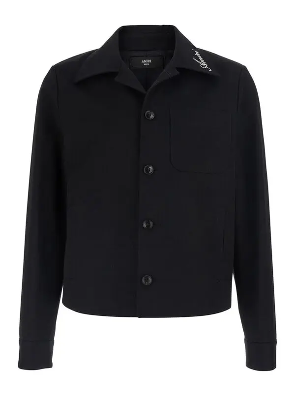 Amiri Cotton Jacket With Embroidered Collar - Multicolor