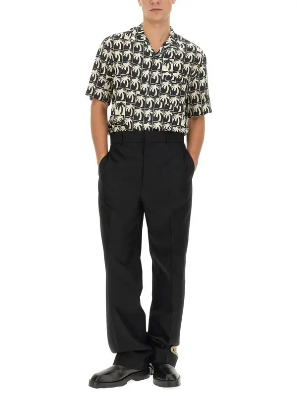 Palm Angels Regular Fit Trousers With Logo Band