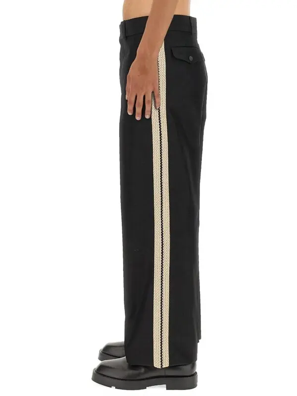Palm Angels Regular Fit Trousers With Logo Band
