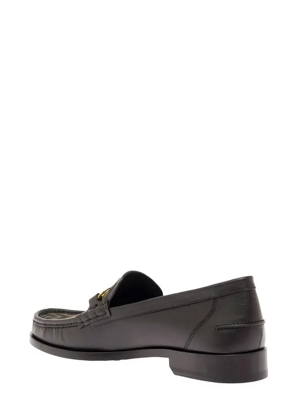 Fendi O'lock Jacquard And Leather Loafer - Multicolor