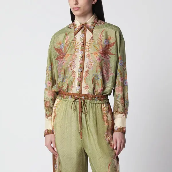Zimmermann Indra Silk Floral Print Shirt - Multicolor