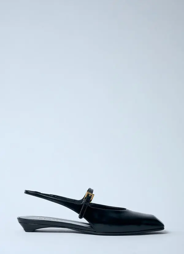 Prada Leather Slingback Ballerina Pumps