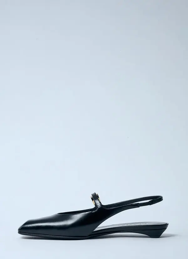 Prada Leather Slingback Ballerina Pumps