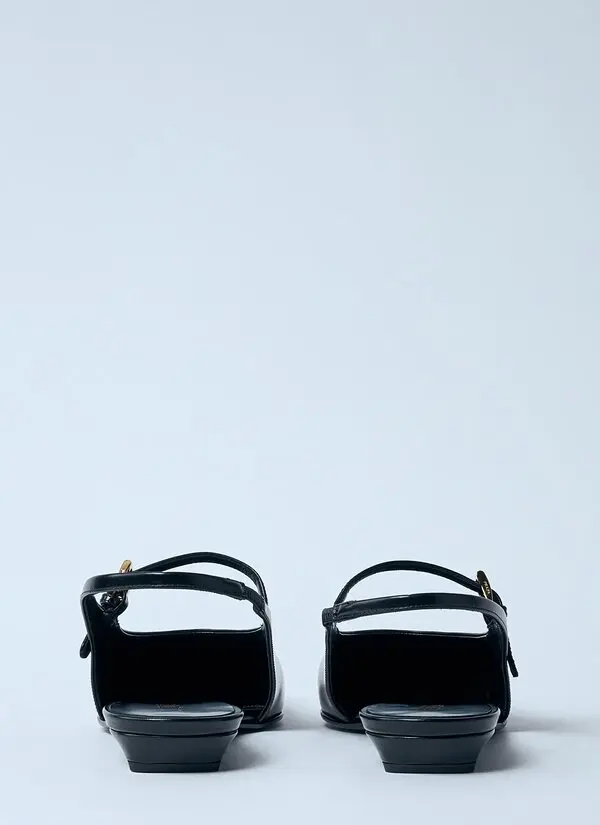 Prada Leather Slingback Ballerina Pumps