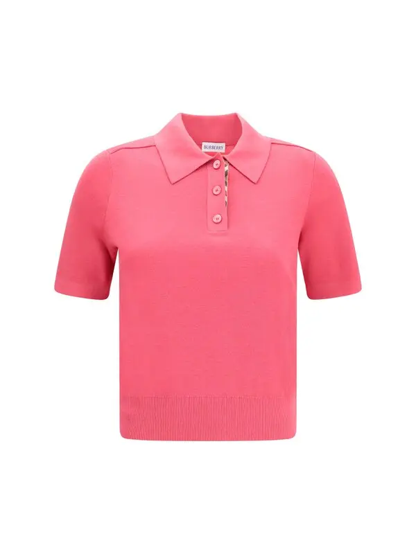 Burberry Wool Polo With Check Details