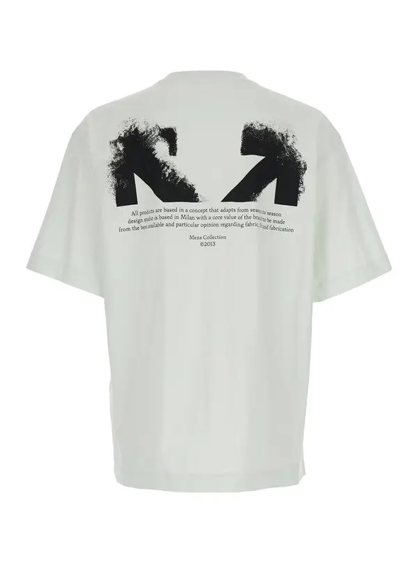 Off-White Light Green T-shirt With Logo On Front In Cotton For - Multicolor