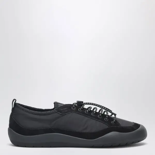Prada Re-nylon And Suede Sneakers - Black