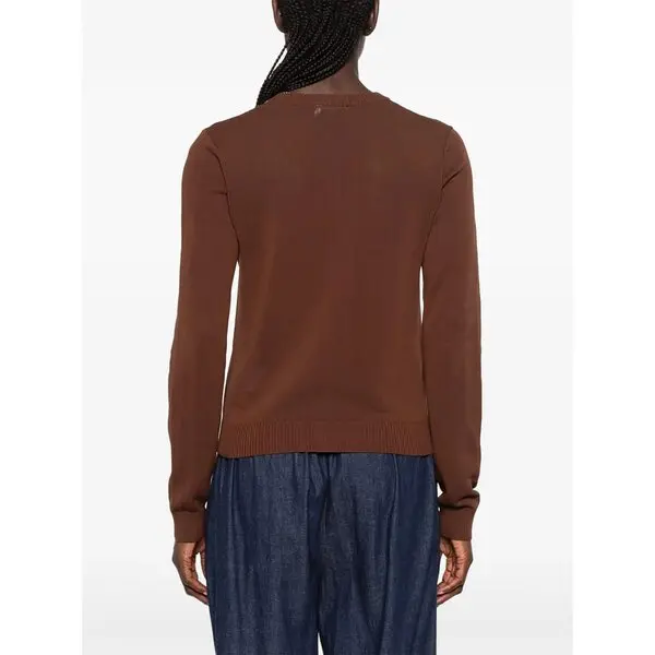 GANNI Cotton Argyle Knit Cardigan - Brown