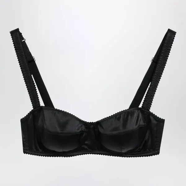Dolce & Gabbana Balconette Bra In Stretch Silk Satin - Black