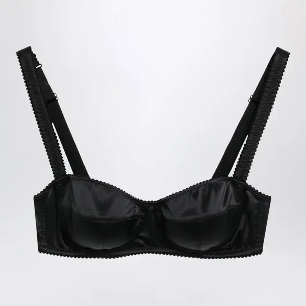 Dolce & Gabbana Balconette Bra In Stretch Silk Satin - Black