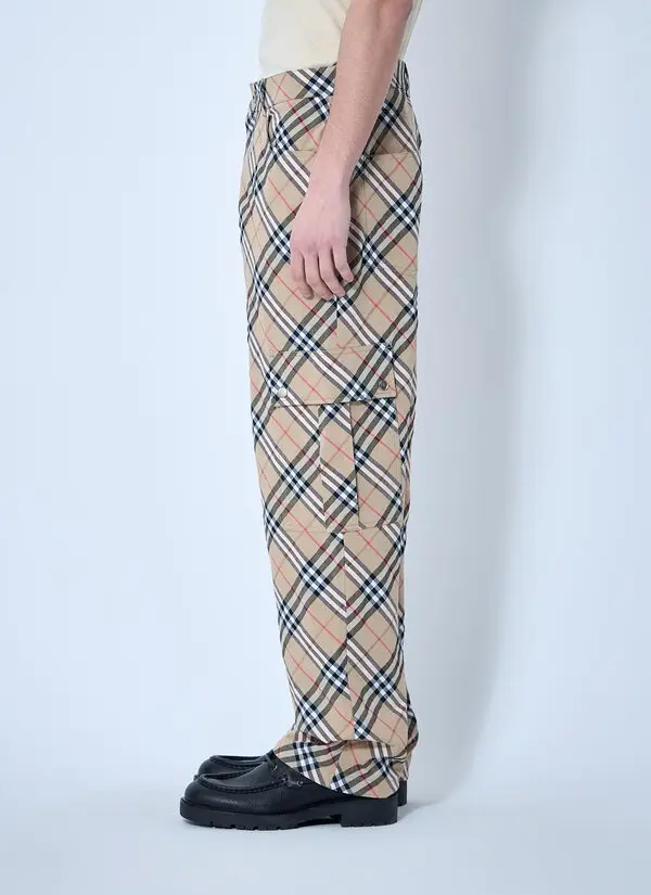 Burberry Check Linen-blend Pants