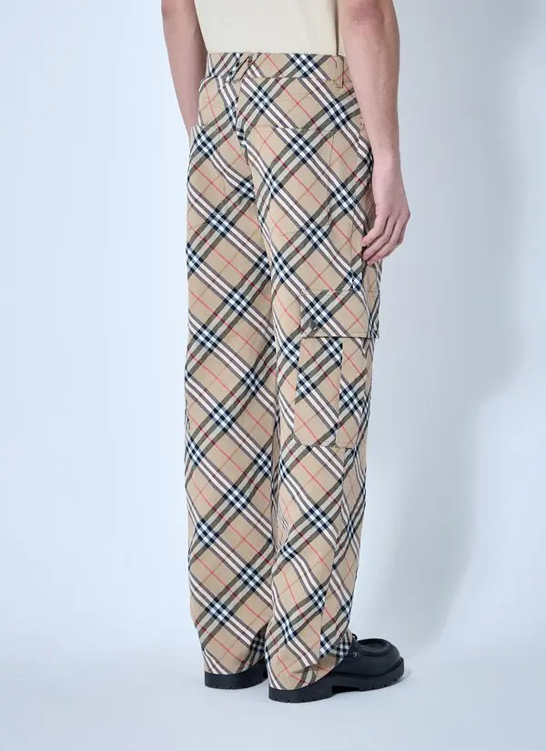 Burberry Check Linen-blend Pants