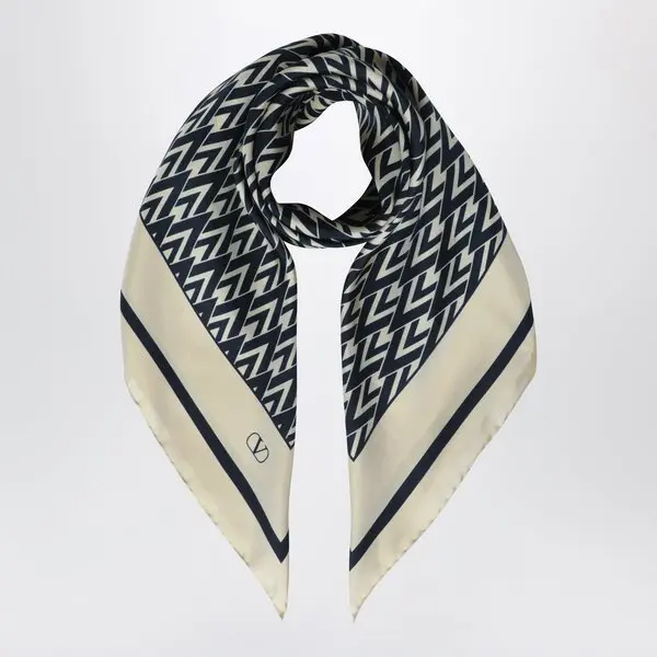 Valentino Garavani Toute La V Silk Scarf - Blue