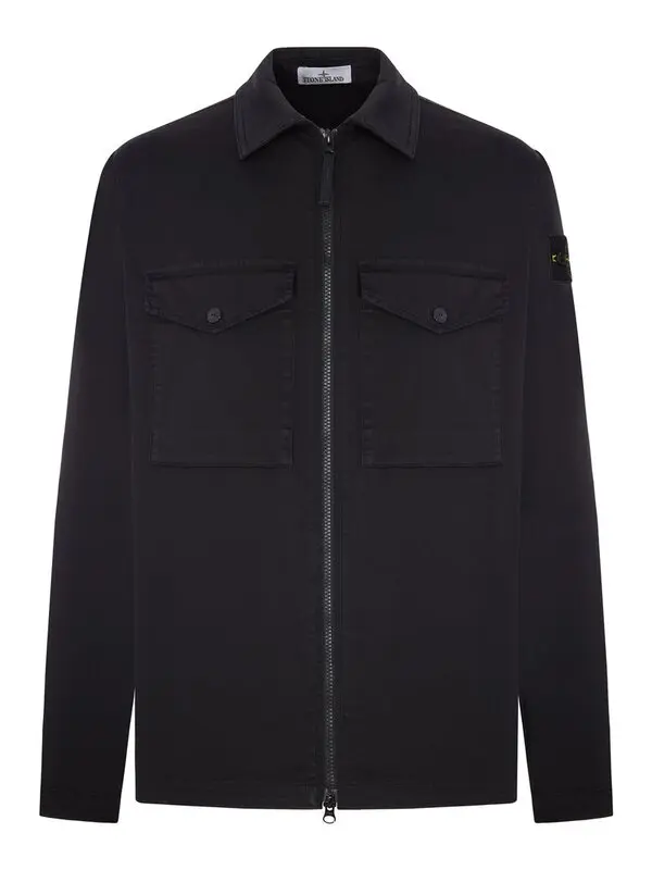 Stone Island Cotton Overshirt With Badge