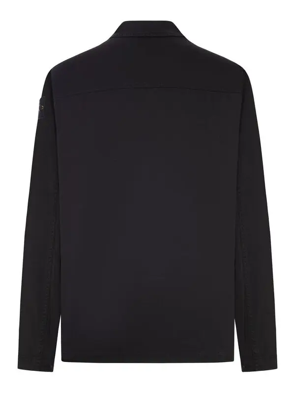 Stone Island Cotton Overshirt With Badge - Black