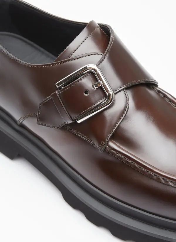 Dolce & Gabbana Brushed Leather Monkstrap Shoes