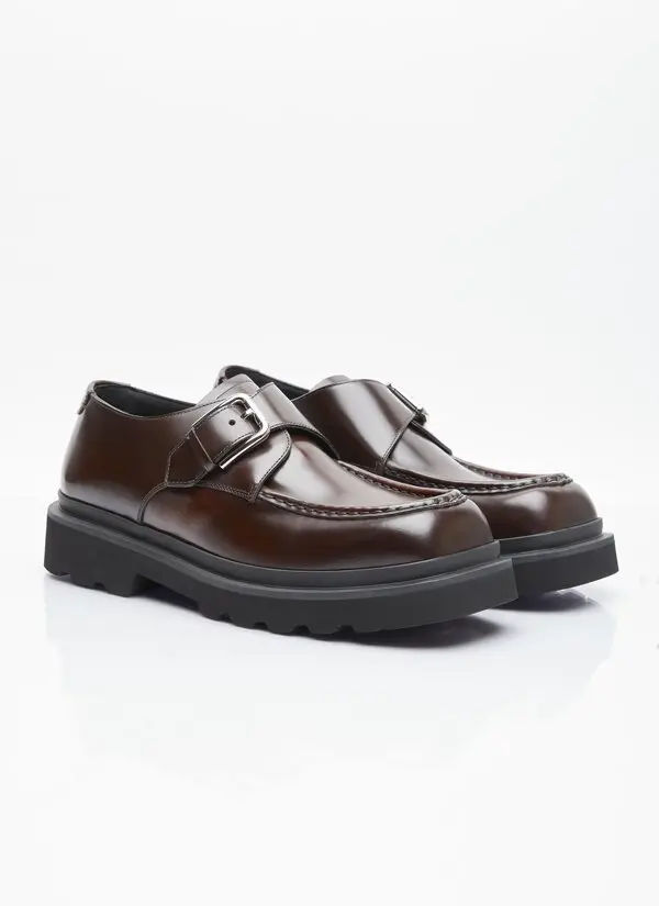 Dolce & Gabbana Brushed Leather Monkstrap Shoes