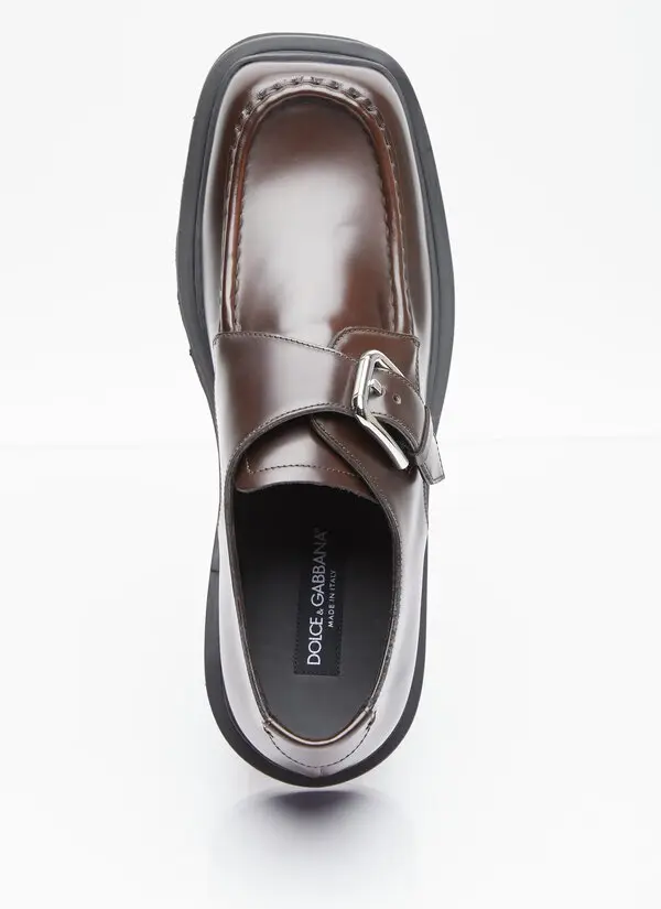 Dolce & Gabbana Brushed Leather Monkstrap Shoes