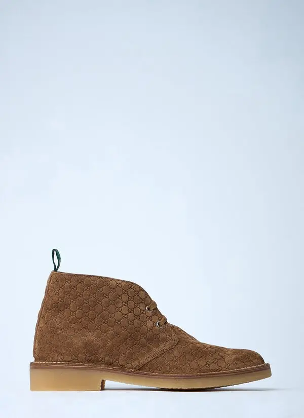 Gucci Gg Suede Boots - Brown