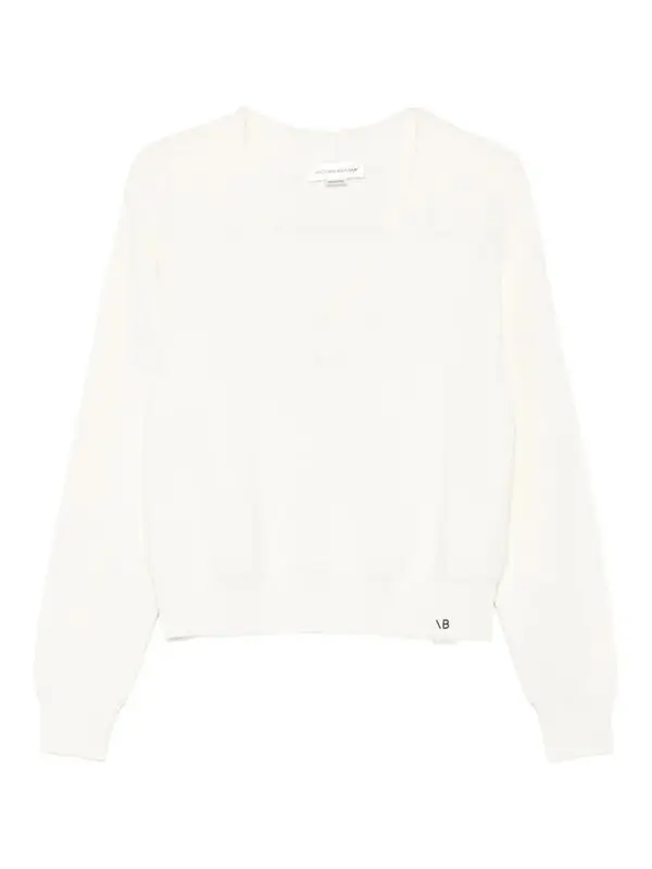 Victoria Beckham Cotton Blend Sweater - White